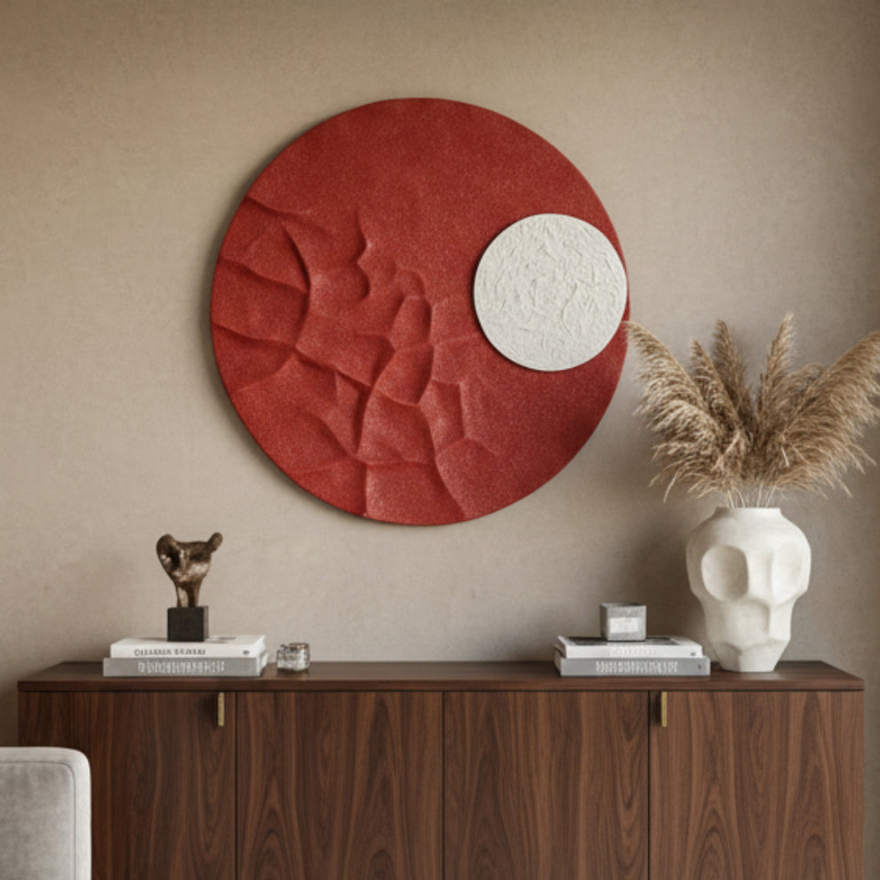 Orbit by La Muse – 3 ft Round Textured Wall Art for Living Room Feature ...